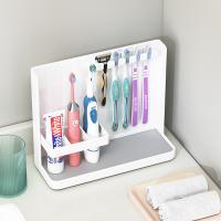 China Household Personalized Stainless Multifunction Mesa Toothpaste Dispenser Electric Toothbrush Holder Bathroom Toiletries Organize for sale