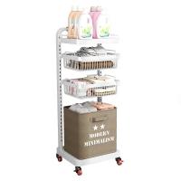 China 2 Tiers Collapsible Dirty Hamper Stand Laundry Clothes Other Vegetable Storage Fruit Metal Wire Washing Baskets with Handle for sale