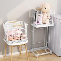 China 2022 NEW Steel 3 Compartments Foldable Baby Kids Mesh 3 Section Laundry Bags & Baskets with Wheels Storage Box for Clothing for sale