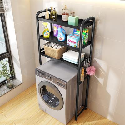 China 2022 New Home & Organization Over the Toilet Paper Rack Shelf 2layer Metal Bathroom Washing Machine Stacking Storage Organizer for sale