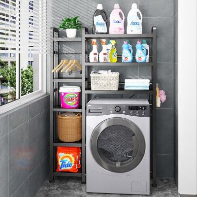 China 2022 New Scalable Expansion Metal Bathroom Counter Organizer Corner Washing Machine Storage Towel Toilet Shelf Rack for sale
