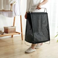 China 2022 Wholesale Large Nylon S304 Bathroom Kids Baby Foldable Collapsible Portable Fabric Dirty Laundry Basket with Handle for sale