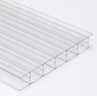 China Clear Twin Wall Polycarbonate Roofing Sheet 4mm-20mm Thickness with 88% Light Transmission and 850 J/m Impact Strength for sale