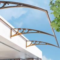 China 600mm White Awning Bracket for Polycarbonate Sail Material Door Canopy - 80% Light Transmission, Wind Resistant Design for sale