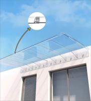 China 3.5mm Clear Polycarbonate Window Awning - 400-500mm Width with 90% Light Transmission and Impact Resistance for sale
