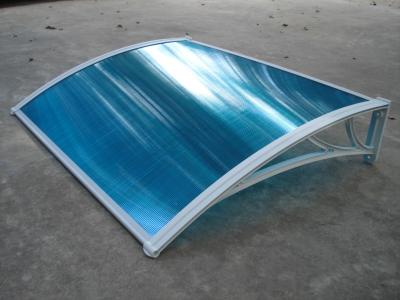China Blue Polycarbonate Window Awning Canopy with 80% Light Transmission - 600mm to 1500mm Sizes for sale