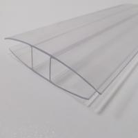 China Polycarbonate H Profile Connector 6000mm Length for 4mm 6mm 8mm 10mm 16mm Sheets with UV Protection for sale