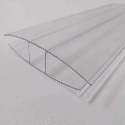 China Polycarbonate H Profile Connector 6000mm Length for 4mm 6mm 8mm 10mm 16mm Sheets with UV Protection for sale