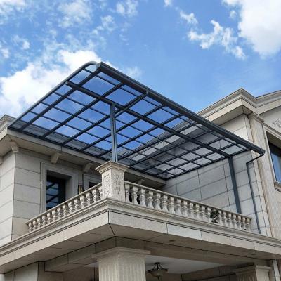 China Aluminum Support Awning with Polycarbonate Sheet Roofs - Custom Sizes, 30-Year Warranty, Typhoon 12 Resistance for sale