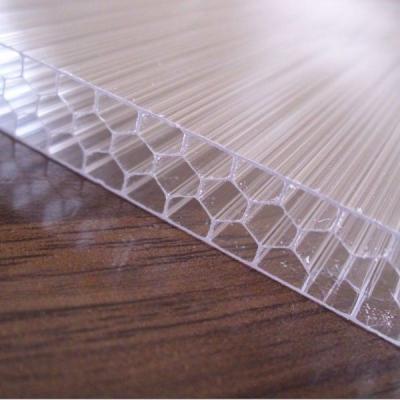 China 8mm to 12mm Honeycomb Polycarbonate Hollow Sheet with 40-82% Light Transmission and -40°C to +120°C Temperature Range for sale