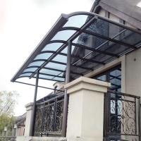 China TOPPC20 Aluminum Frame Polycarbonate Awning with 98% UV Protection and 120 km/h Wind Resistance for sale
