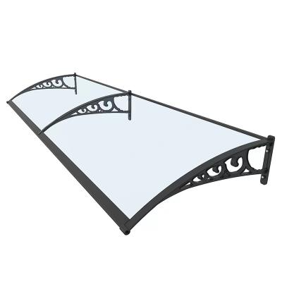 China DIY PC Hollow Sheet Balcony Canopy 600-1500mm Bracket Patio Cover Awning Reduce Noise for sale