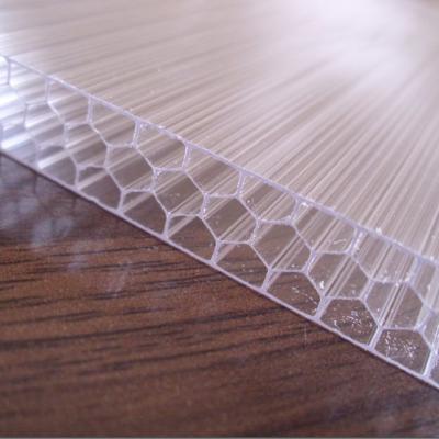 China 8mm-20mm TOPPC01 Honeycomb Polycarbonate Sheet for Roofing and Construction - 2100mm Width, B1 Fire Rating for sale