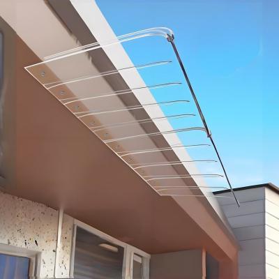 China Clear Polycarbonate Invisible Awning 40cm Width 2.5mm Thickness DIY Weather Protection for sale