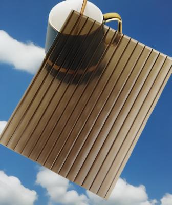 China 6mm Bronze Polycarbonate Hollow Sheet with B1 Fire Rating - 2100mm Width, 40-80% Light Transmission for sale