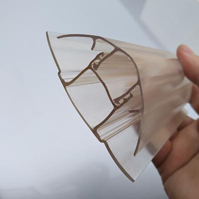 China TOPPC22 Polycarbonate Snap Cap H-Profile Connector 5.8m Length for 4-16mm PC Sheets for sale