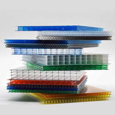 China Four Wall Polycarbonate Hollow Sheet 6mm to 20mm Lightweight Durable for Greenhouses for sale
