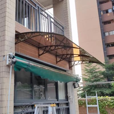 China Polycarbonate Door Awning 3mm Thickness UV Resistant Impact Proof Aluminum Bracket Canopy for sale
