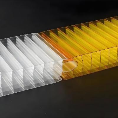 China 40mm Yellow Polycarbonate Sheet Plug Pattern Texture for Structural Rigidity and Light Diffusion for sale