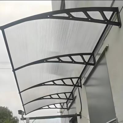 China Customizable Polycarbonate Hollow Sheet Window Awning 5mm UV Protection Twin Wall Canopy for sale