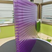 China Purple 8mm Four Layer Polycarbonate Roofing Sheet UV Protected 2100mm Width for sale