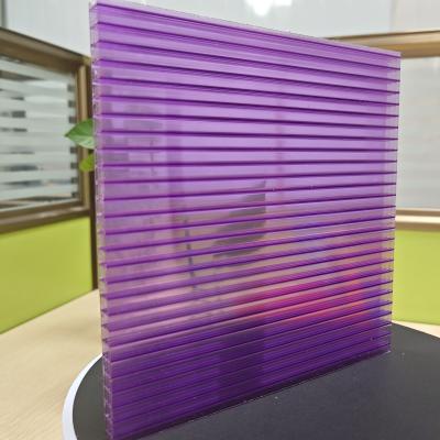 China 10mm 2.1m*5.8m Purple Polycarbonate Sheets  Four-Layer Structure for sale