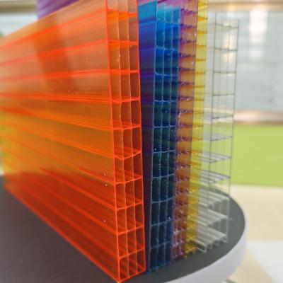 China 16mm Orange Polycarbonate Hollow Sheet Temperature Resistant -40°C to 120°C for sale