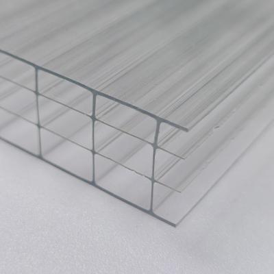 China 20mm Transparent Four Layer Polycarbonate Hollow Sheet Excellent Thermal Insulation Impact Resistance for sale