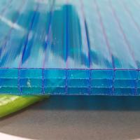 China 14mm Blue Four Layer Polycarbonate Sheet Self-extinguishing UV-resistant 120°C Heat Resistance for Facades Canopies for sale