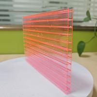 China Pink Polycarbonate Hollow Sheet 6mm 2100mm UV Coated Lightweight Roofing Panel for sale