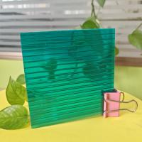 China 6mm Green PE Film Covered PC Hollow Sheet 2.1x5.8m for Greenhouse Roofing for sale