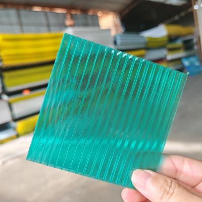 China 6mm Green Polycarbonate Hollow Sheet 2.1x5.8m Awning Canopy Roofing UV Protected for sale
