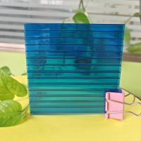 China Blue Polycarbonate Hollow Sheet 4mm to 12mm Multiwall Thermoplastic Panel for Cool Illumination and High Impact Resistance for sale