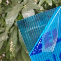 China Blue Polycarbonate Hollow Sheet 4x8ft Multi-Wall UV Protection for Pool Enclosures Skylights for sale