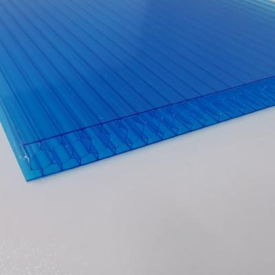 China Blue Polycarbonate Honeycomb Sheet 6mm to 16mm Lightweight Impact Resistant Panel for Roofing Canopy Awning for sale