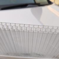 China Clear Blue Green Bronze 6mm to 16mm Honeycomb Polycarbonate Sheet Lightweight High Strength for Roofing for sale