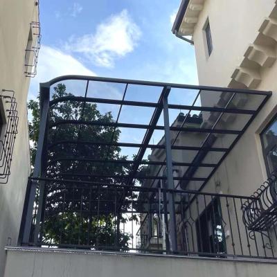 China Aluminum Frame Polycarbonate Roofing Awning 6063 T5 Thermal Expansion Waterproof Outdoor Shelter for sale