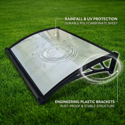 China 1000mm PC Canopy with 5.0mm Hollow or Solid Sheet Aluminum Bracket for Industrial Outdoor Cover for sale