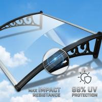 China Adjustable Length PC Canopy Balcony Awning 600-1500mm Polycarbonate Sheet Shelter Outdoor Business for sale