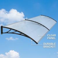 China Adjustable Length PC Canopy Balcony Awning 600-1500mm Polycarbonate Sheet Shelter Outdoor Business for sale
