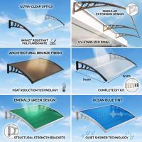 China Adjustable Length PC Canopy Balcony Awning 600-1500mm Polycarbonate Sheet Shelter Outdoor Business for sale