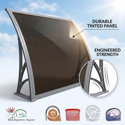 China TOPPC21 PC Canopy 2.5mm Solid 5.0mm Hollow Polycarbonate Noise Reducing Adjustable Height Awning for sale