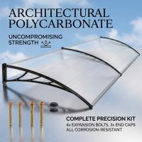 China TOPPC PC Canopy 2.5mm Solid 5.0mm Hollow Polycarbonate Awning with Aluminum Brackets for sale