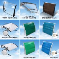 China TOPPC PC Canopy 2.5mm Solid 5.0mm Hollow Polycarbonate Awning with Aluminum Brackets for sale