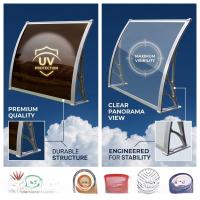 China TOPPC PC Canopy 2.5mm Solid 5.0mm Hollow Polycarbonate Awning with Aluminum Brackets for sale