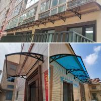 China TOPPC PC Canopy Polycarbonate Awning 600-1500mm Adjustable Bracket Sun Rain Protection for sale
