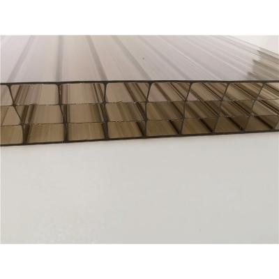 China TOPPC Four Layer PC Hollow Sheet Twin Wall Honeycomb Panel 4mm with PE Film Both Sides Anti UV for sale