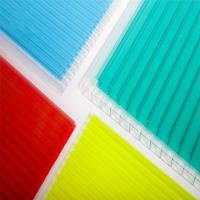 China Twin Wall Polycarbonate Sheet 2.1x5.8m UV Resistant B2 Fire Rated Insulated Panel for Greenhouses Skylights for sale
