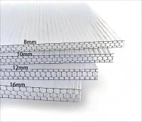 China TOPPC Polycarbonate Hollow Sheet 2.1x5.8m Twin Wall Honeycomb PC Board Durable Lightweight for Roofing for sale