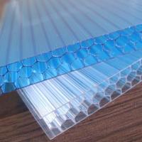 China TOPPC Polycarbonate Hollow Sheet 4mm-20mm Twin Wall Honeycomb Panel B2 Fire Rated for sale
